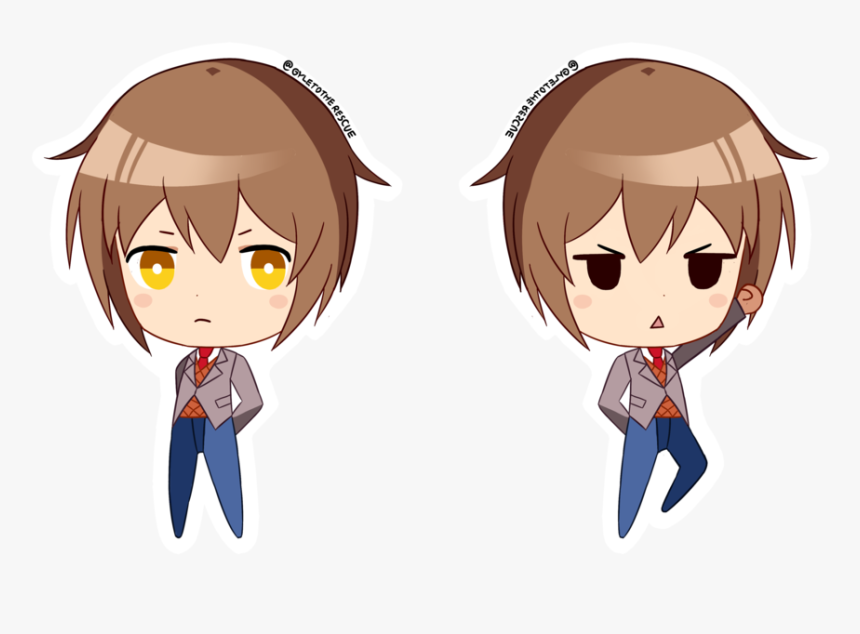 Doki Doki Literature Club Mc Chibi, HD Png Download , Transparent Png Image - PNGitem