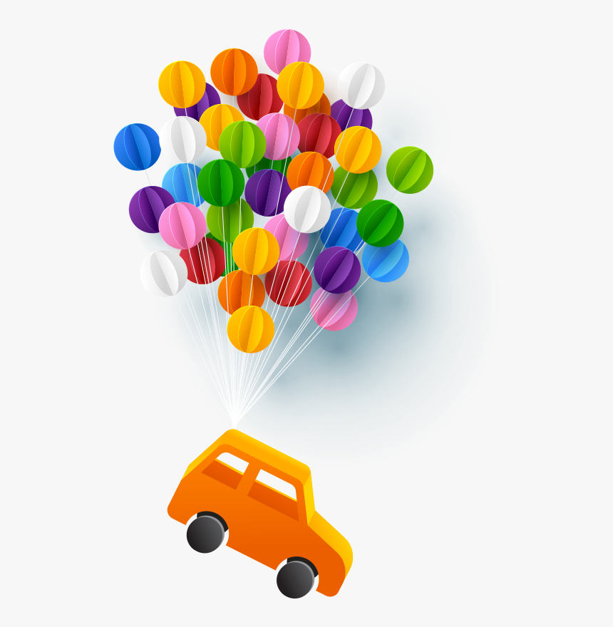 Graphic Of Car With Balloons - Car With Balloons Png, Transparent Png ...