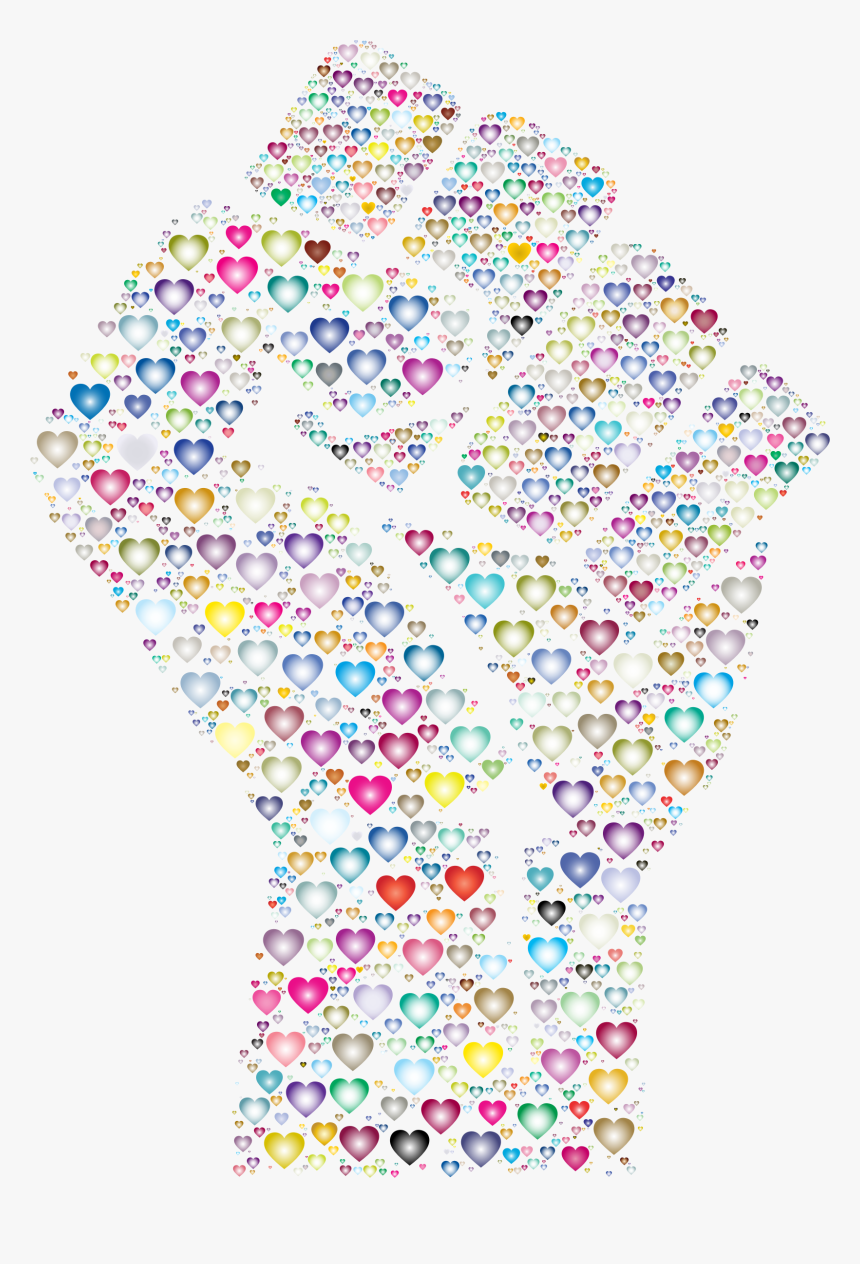 Peace Sign Fist, Hd Png Download - Fist In The Air Colorful ...