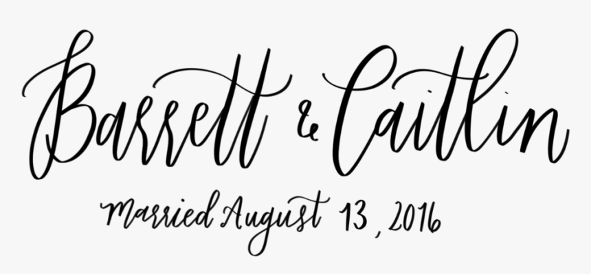 Barrett & Caitlin Married1 - Calligraphy, HD Png Download , Transparent ...