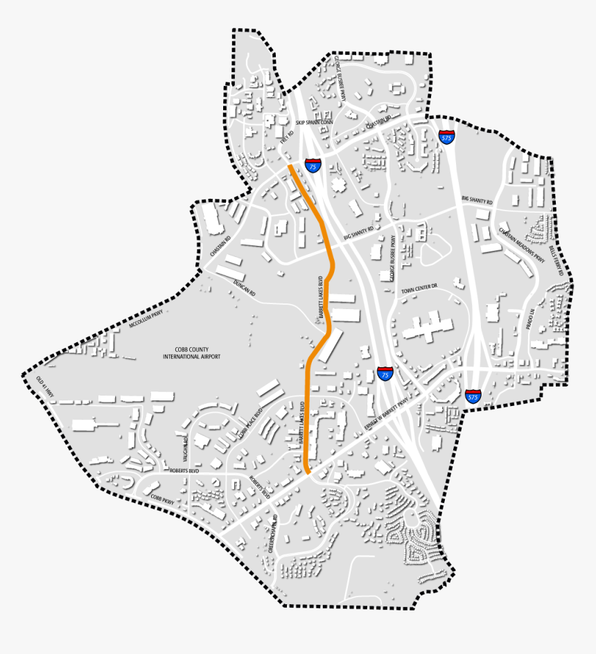 Barrett Lakes Boulevard Corridor Study - Map, HD Png Download ...