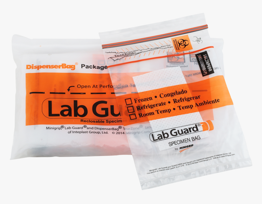 Lab Guard® Specimen Transport Biohazard Bag W/absorbent - Tan, HD Png ...
