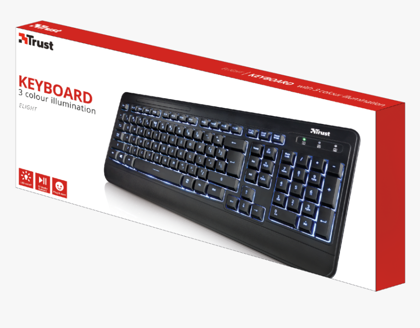 Elight Illuminated Keyboard - Trust Elight Led Keyboard, HD Png ...