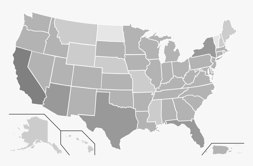 Us State Outlines Transparent, HD Png Download , Transparent Png Image ...