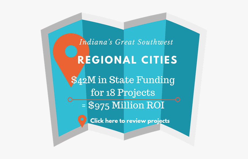Indiana S Great Southwest Regional Cities Map - Graphic Design, HD Png ...