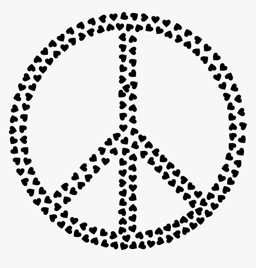 Peace Hearts Black Clip Arts - Gold Peace Sign Png, Transparent Png ...