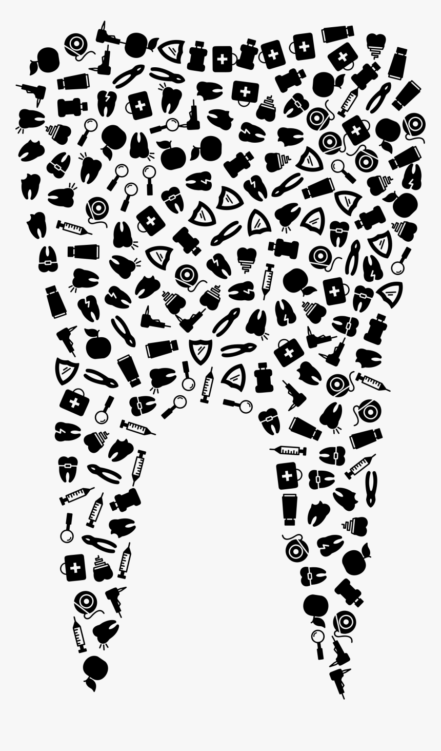 Tooth Icons Clip Arts - Dental Black And White, HD Png Download ...