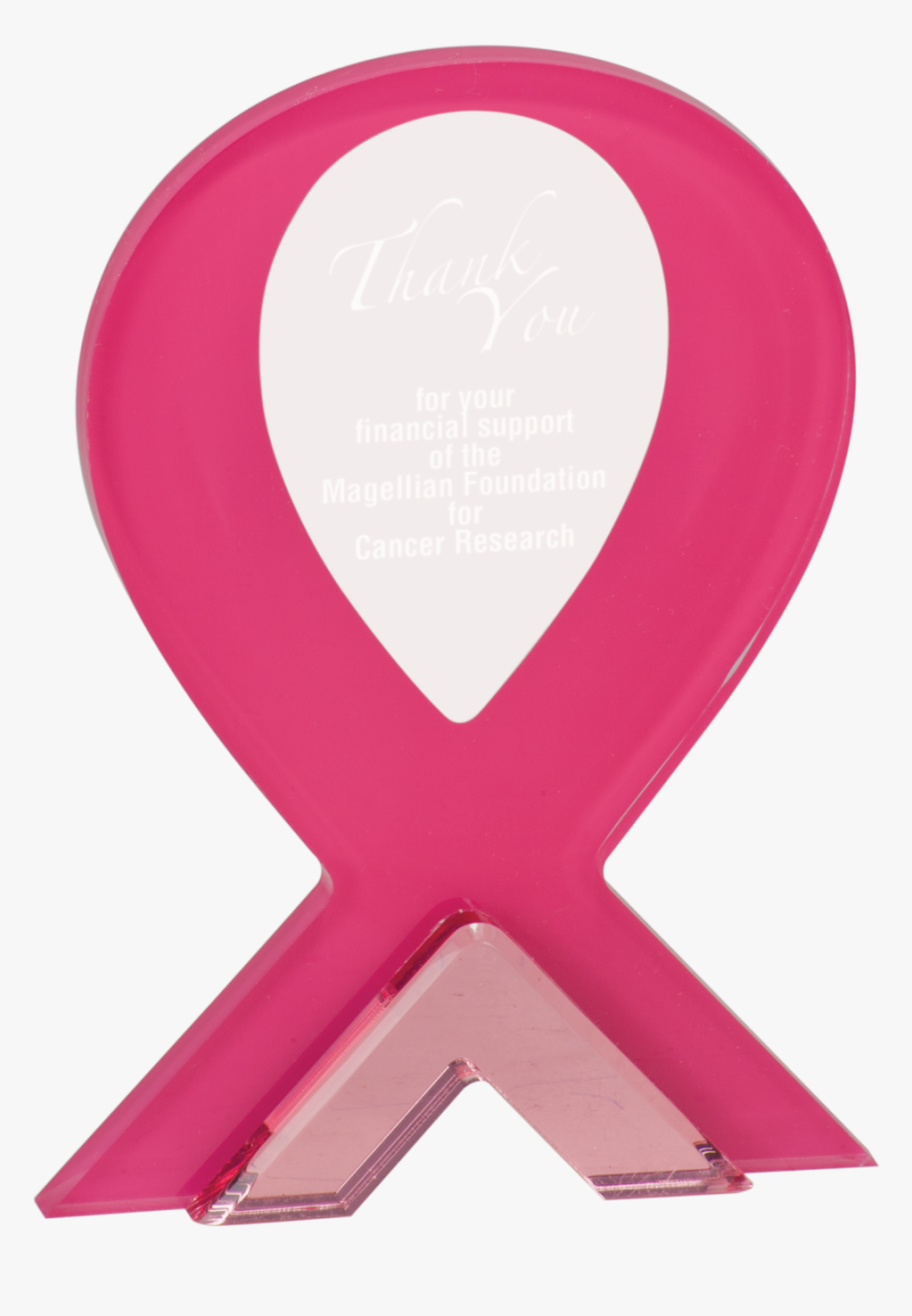 Pink Ribbon Stand-up Acrylic Award - Awareness Ribbon, HD Png Download ...