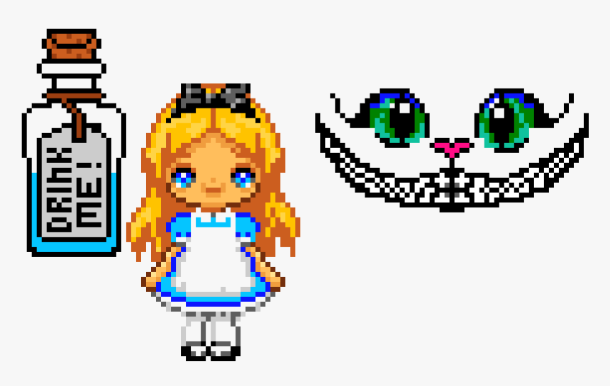 Alice In Wonderland Pixel Art, HD Png Download , Transparent Png Image ...