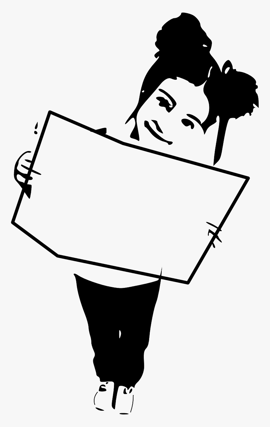 Holding A Sign Drawing, HD Png Download , Transparent Png Image - PNGitem