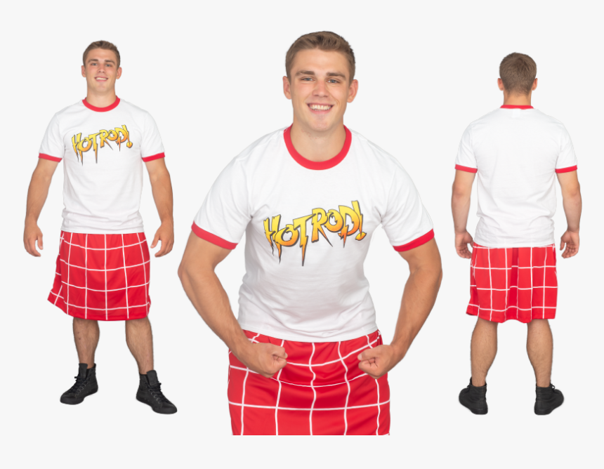 Rowdy Roddy Piper Hot Rod T-shirt And Kilt Costume - Plaid, HD Png ...