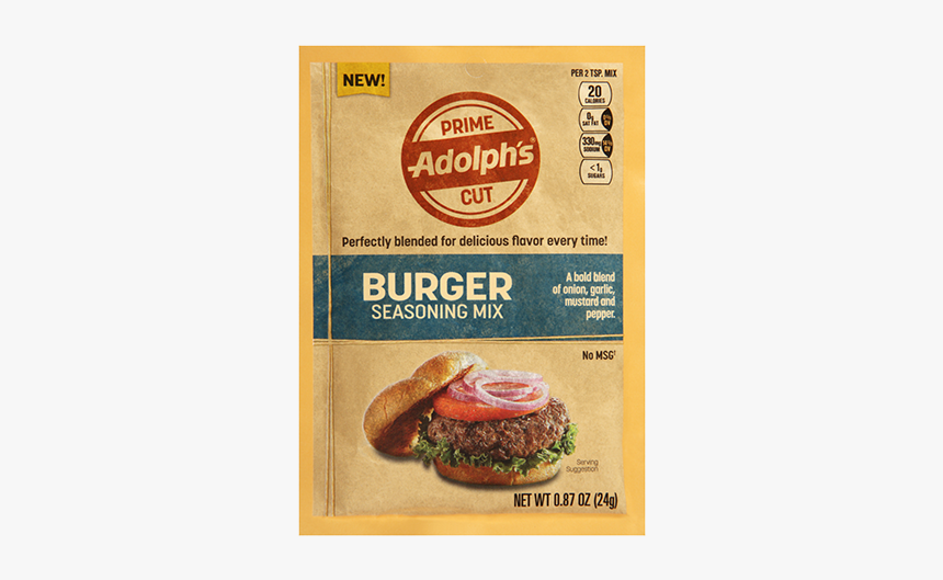 Adolphs Prime Cut Burger Seasoning Mix - Veggie Burger, HD Png Download ...