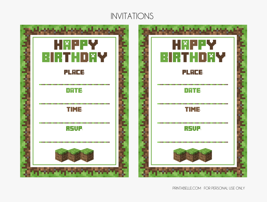 Minecraft Steve Birthday Invitations, HD Png Download , Transparent Png ...