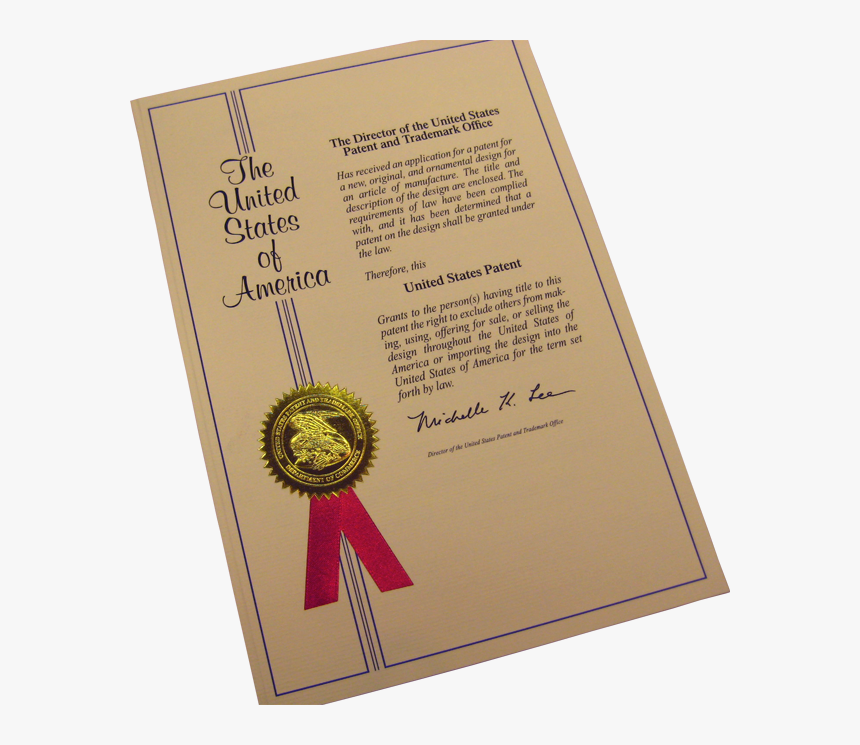 Patent Certificate Edit - Copyright Certificate From Uspto, HD Png ...