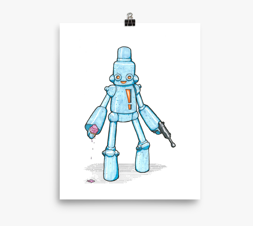 Excited Robot With Raygun - Cartoon, HD Png Download , Transparent Png ...