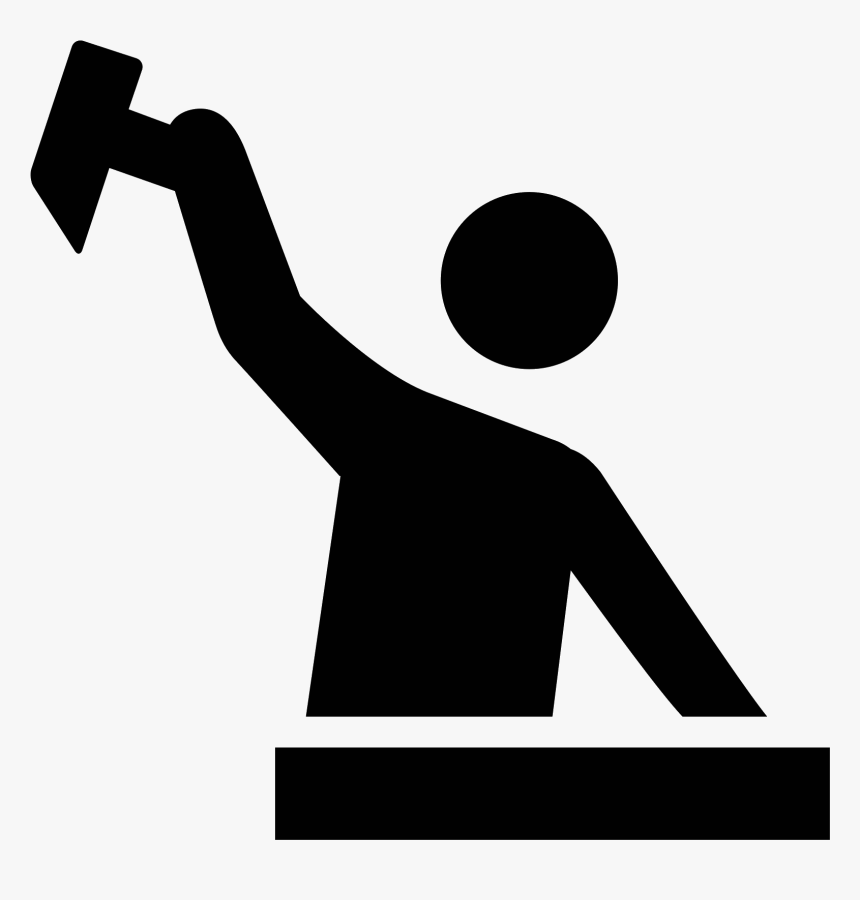 Construction, Road, Roadwork, Worker Icon - Man With Hammer Icon, HD ...