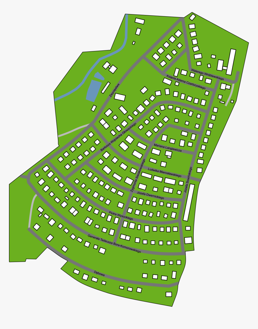 Mapa Osiedla Zacisze, Prudnik Z Ulicami, HD Png Download , Transparent ...