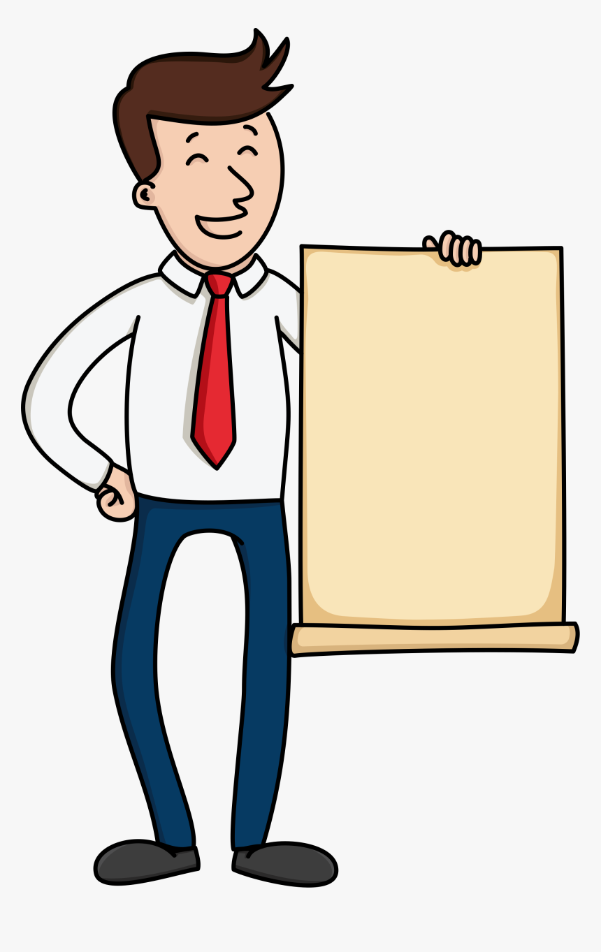 Cartoon Person Holding Paper, HD Png Download , Transparent Png Image ...