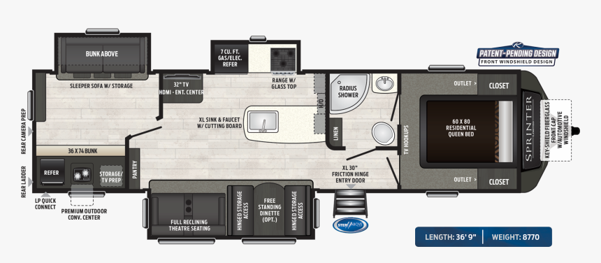 2020 Keystone Sprinter Campfire 32fwbh, HD Png Download , Transparent ...