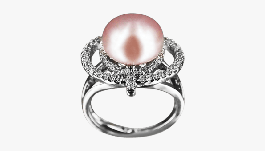 Diamond And Pink Pearl Engagement Ring, HD Png Download , Transparent ...
