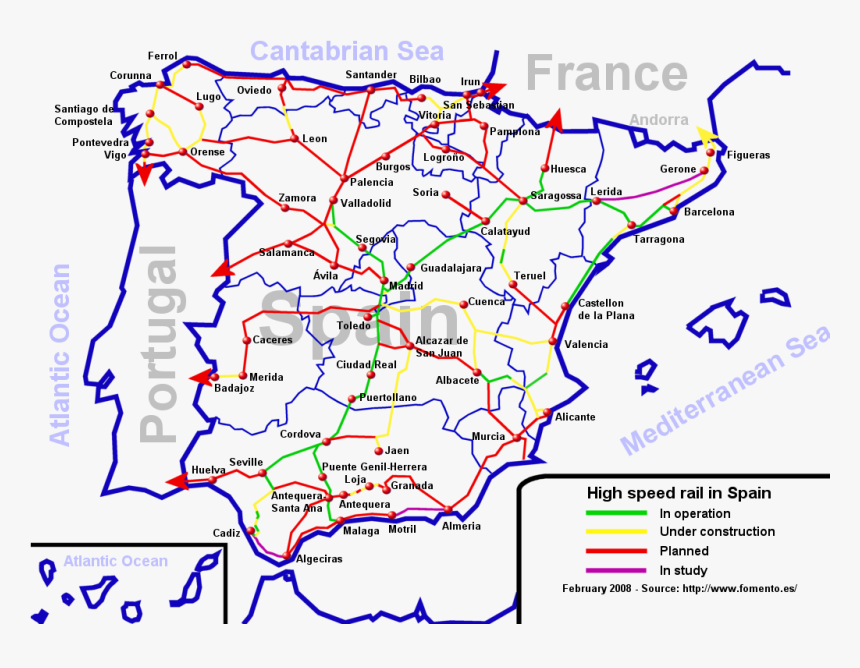 Highspeedspain - Spain Rail Network, HD Png Download , Transparent Png ...