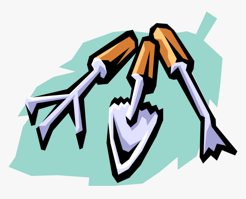 Vector Illustration Of Gardening Tools Garden Fork, - Illustration, HD ...