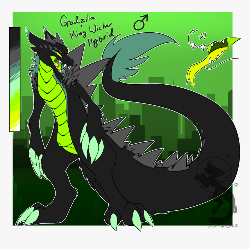 Godzilla Hybrid Artlib Fullbody - Godzilla Hybrid, HD Png Download ...