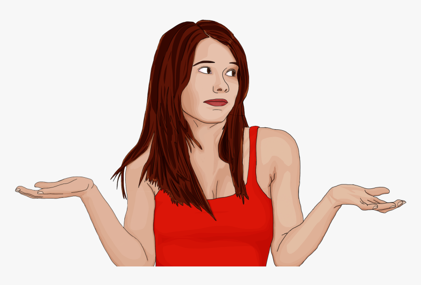 Cartoon Shrugging Female, HD Png Download , Transparent Png Image - PNGitem