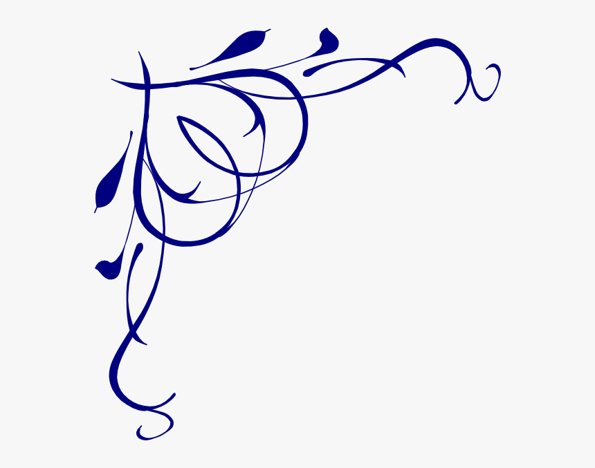 Heart Scroll Svg Clip Arts - Border Design Blue And Pink, HD Png ...