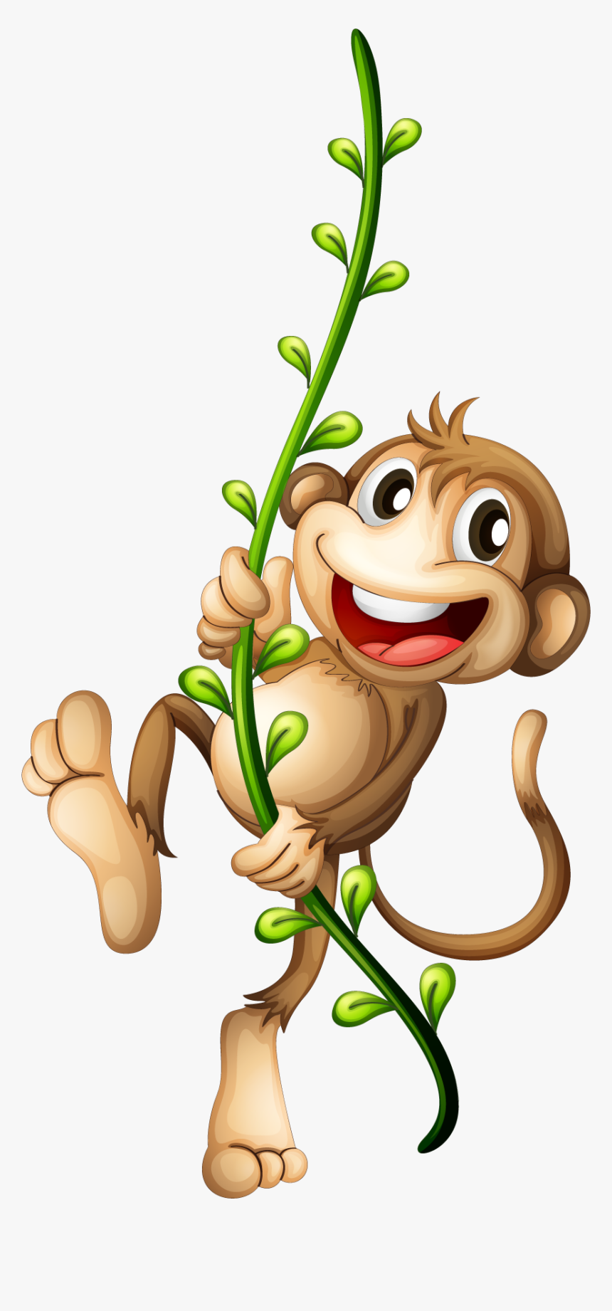 Monkey Clipart Png Image - Monkey Hanging From A Vine, Transparent Png ...