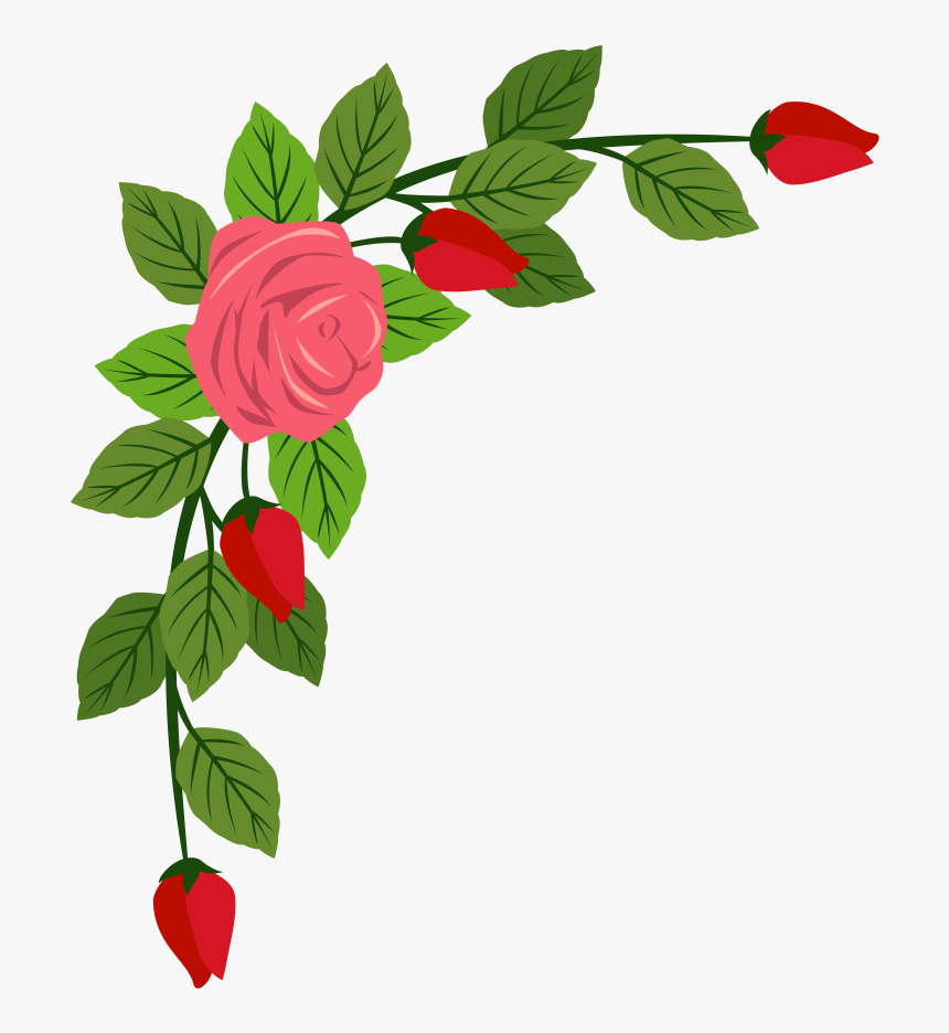 Flower Border Png - Png Rose Flower Banner, Transparent Png ...