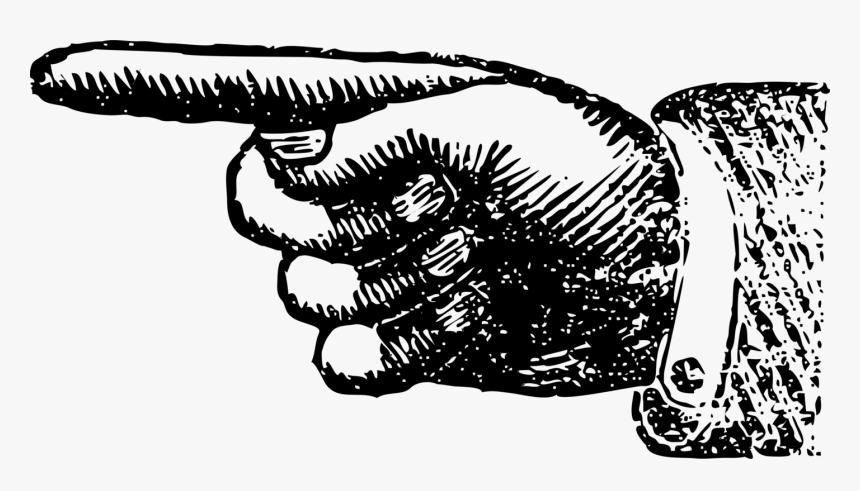 Transparent Finger Old - Vintage Pointing Finger Png, Png Download ...
