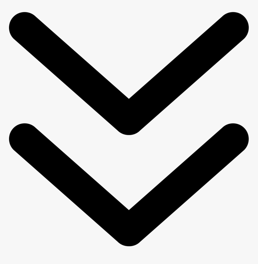 Two Down Chevron - Down Arrow Icon, HD Png Download , Transparent Png ...