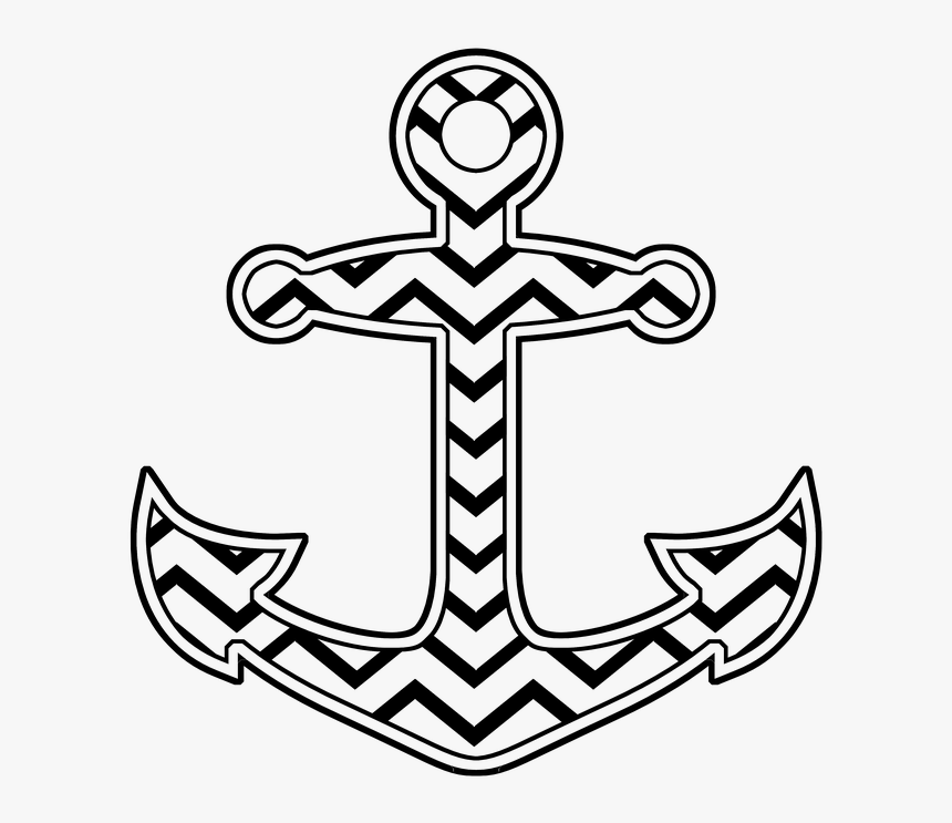 Anchor, Chevron, Cut File - Anchor With Black Chevron, HD Png Download ...
