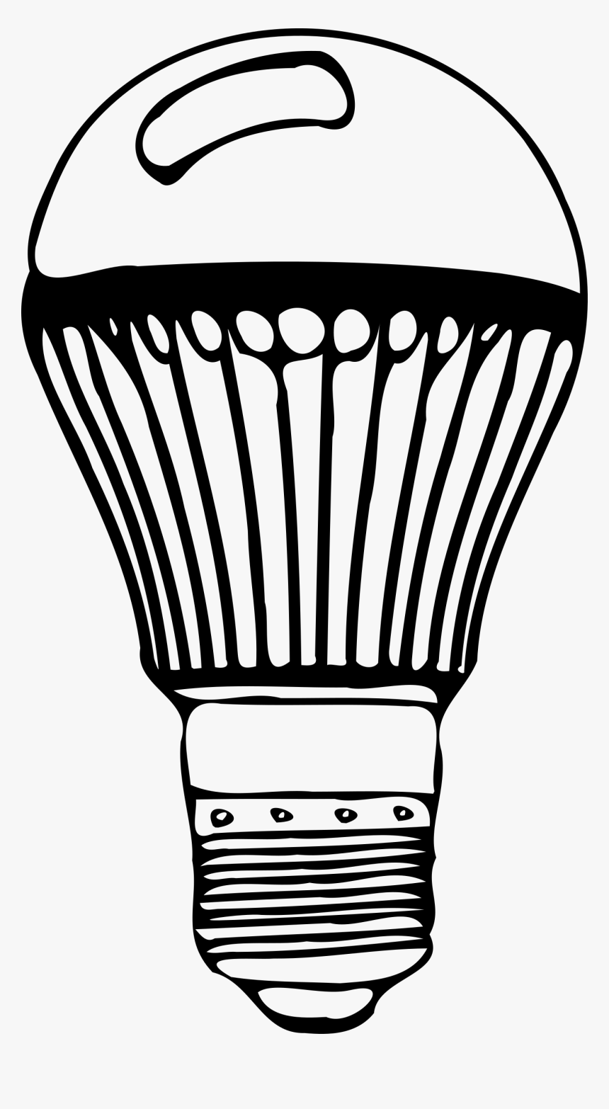 Led Bulb Clip Arts - Led Bulb Line Art, HD Png Download , Transparent ...