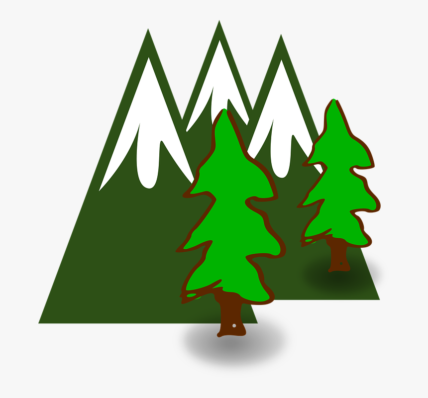 Mountains, Trees, Forest, Simple, Map, Green, Nature, HD Png Download ...