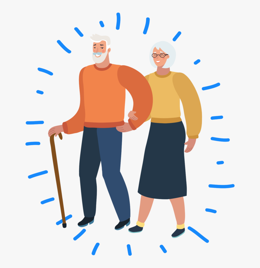Transparent Senior Citizen Png - Elderly Illustration, Png Download ...