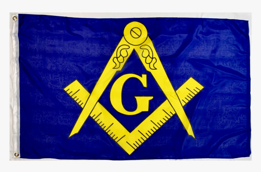 Masonic Flag Yellow Logo Blue Field 3 X 5 Ft - Freemasons Flag, HD Png ...