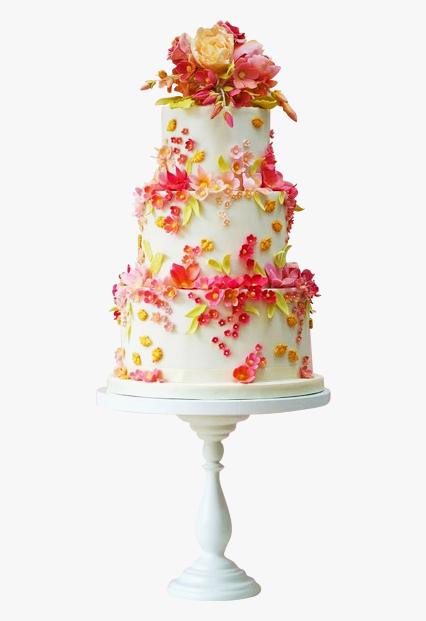 Wedding Cake Png - Floral 3 Tier Cake, Transparent Png , Transparent ...