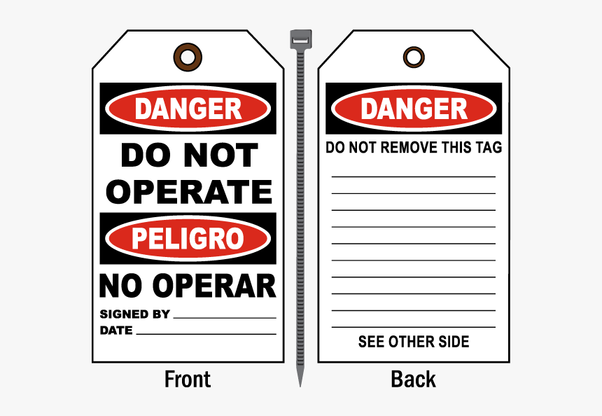 Danger Do Not Operate Tag Peligro, HD Png Download , Transparent Png ...