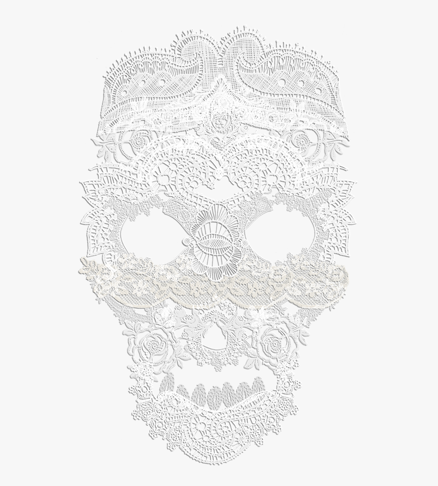White Lace Transparent Png -skull Lace Lace Skull Halloween - Skull ...