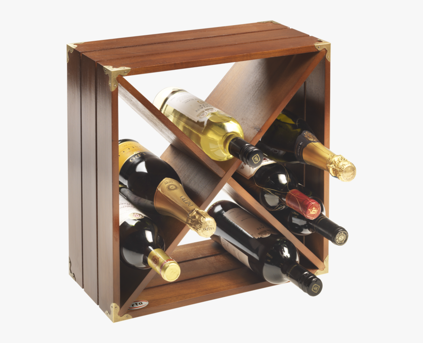 12 Bottle Dark Wood Retro Wine Rack Cube - Wine Rack, HD Png Download ...