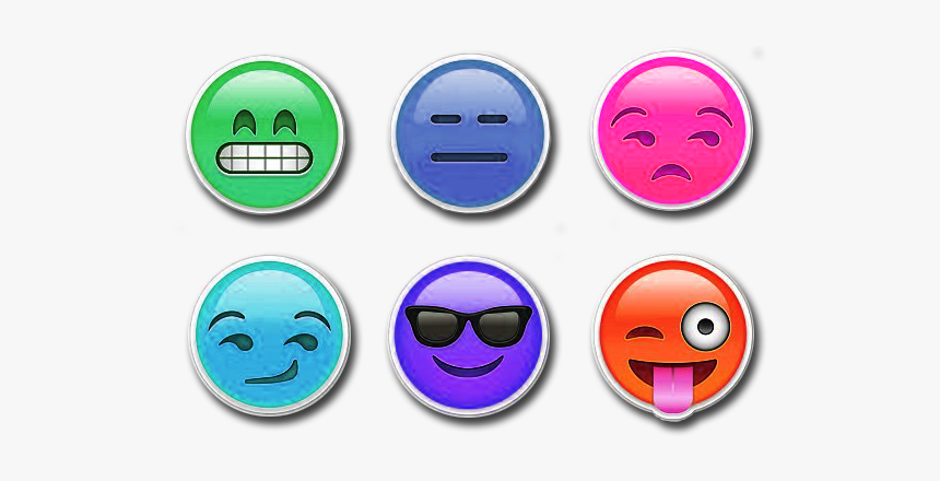Six Colorful Emojis - Circle, HD Png Download , Transparent Png Image ...