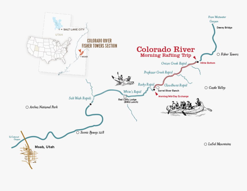Moab Rafting Morning Map , Png Download - Map, Transparent Png ...