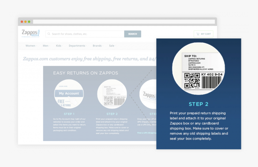 Zappos Return Shipping - Website, HD Png Download , Transparent Png ...