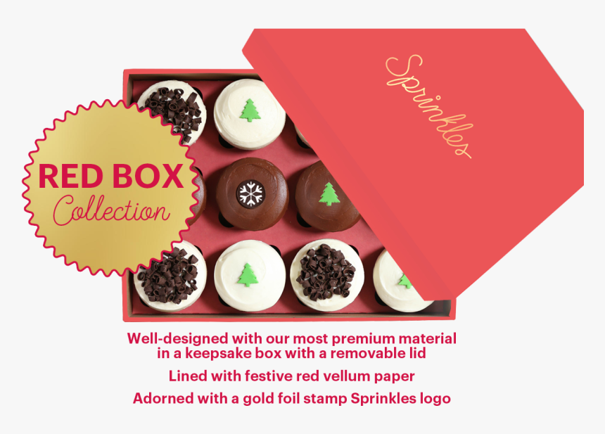 Merry Christmas Red Box Includes 4 Red Velvet, 4 Dark - Cupcake, HD Png ...
