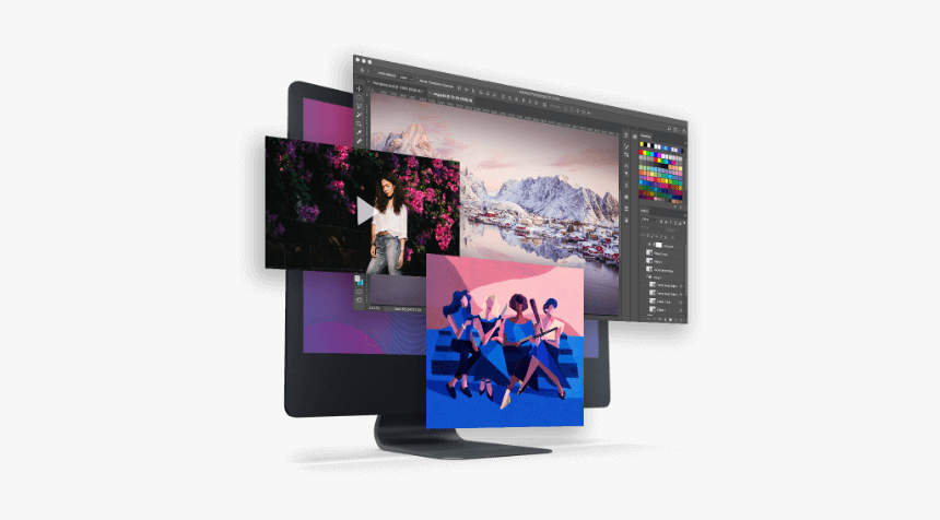 Adobe Creative Cloud Graphic - Led-backlit Lcd Display, HD Png Download ...