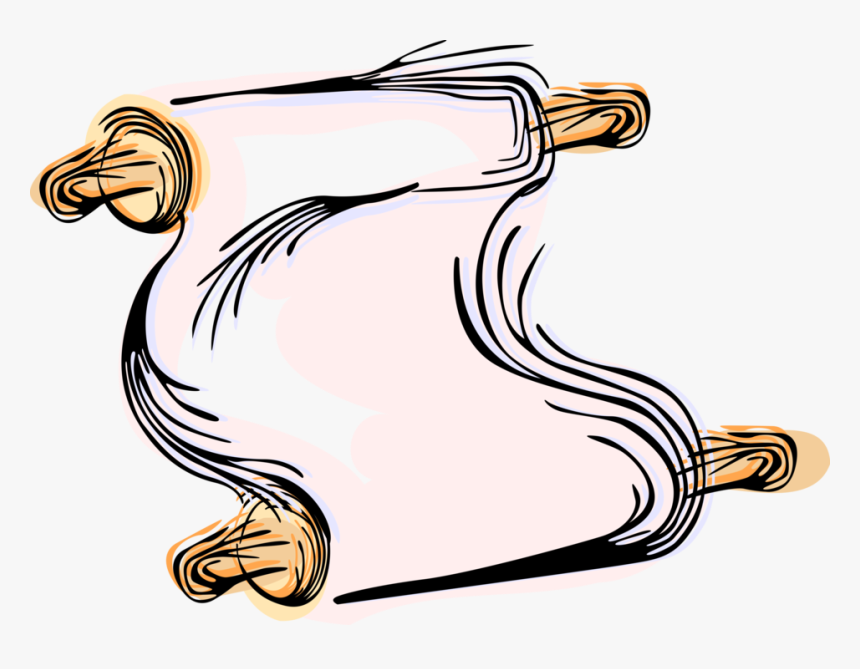Vector Illustration Of Hebrew Sefer Torah Parchment, HD Png Download ...