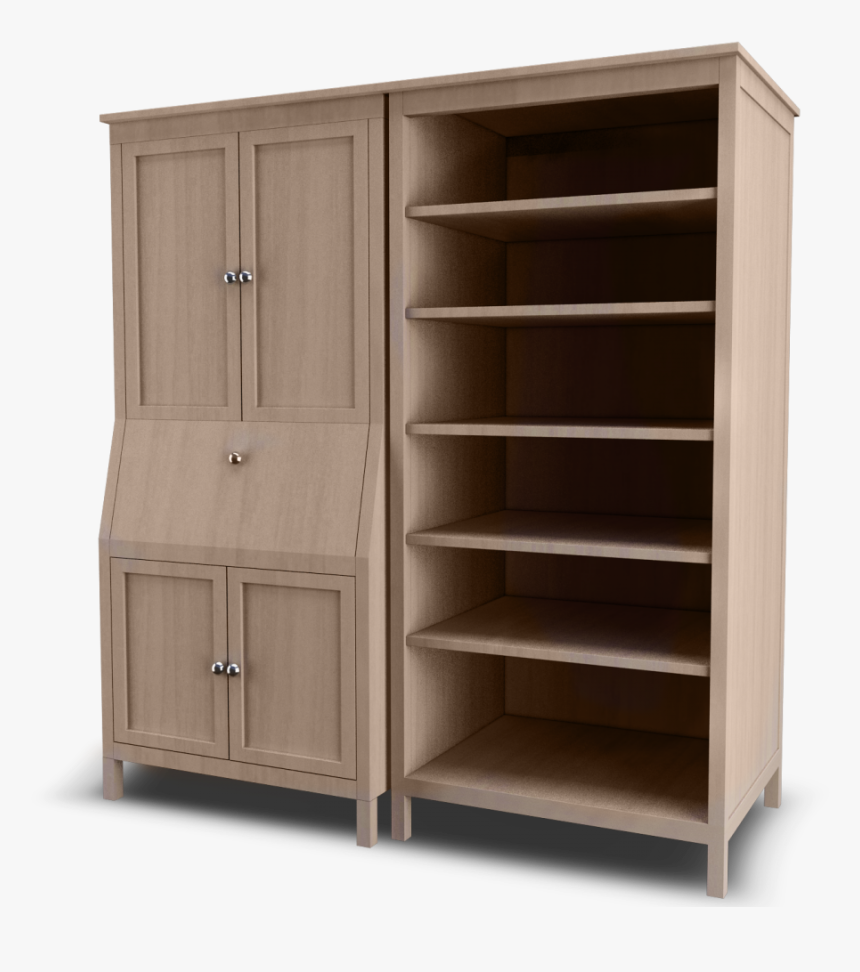 Secretary With Add On Unit And Bookspace3d View Class - Shelf, HD Png ...