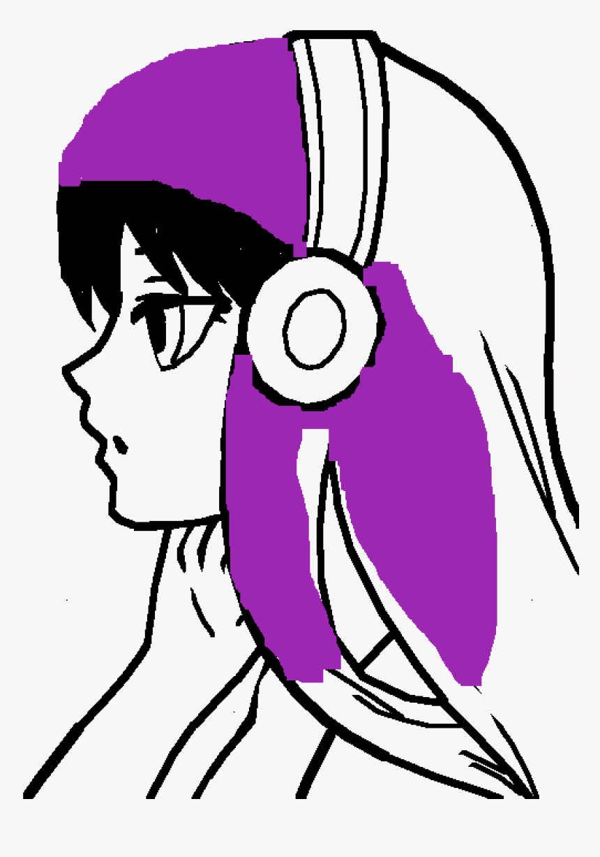 Anime Girl Not Colored , Transparent Cartoons - Anime Girl Not Colored ...